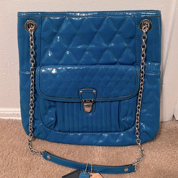Coach | Bags | Coach Turquoise Patent Leather Purse | Poshmark